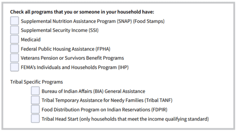 The Lifeline Program: Application Forms - Benefits Application
