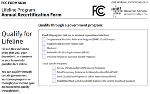 The Lifeline Program: Application Forms - Benefits Application